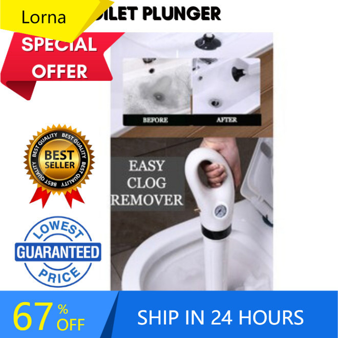 Toilet Cleaner Drain Declogger Air Plunger High Pressure Toilet Plunger ...