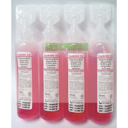Unirins CG Chlorhexidine gluconate 0.05% irrigation solution 25ml x 1's ...