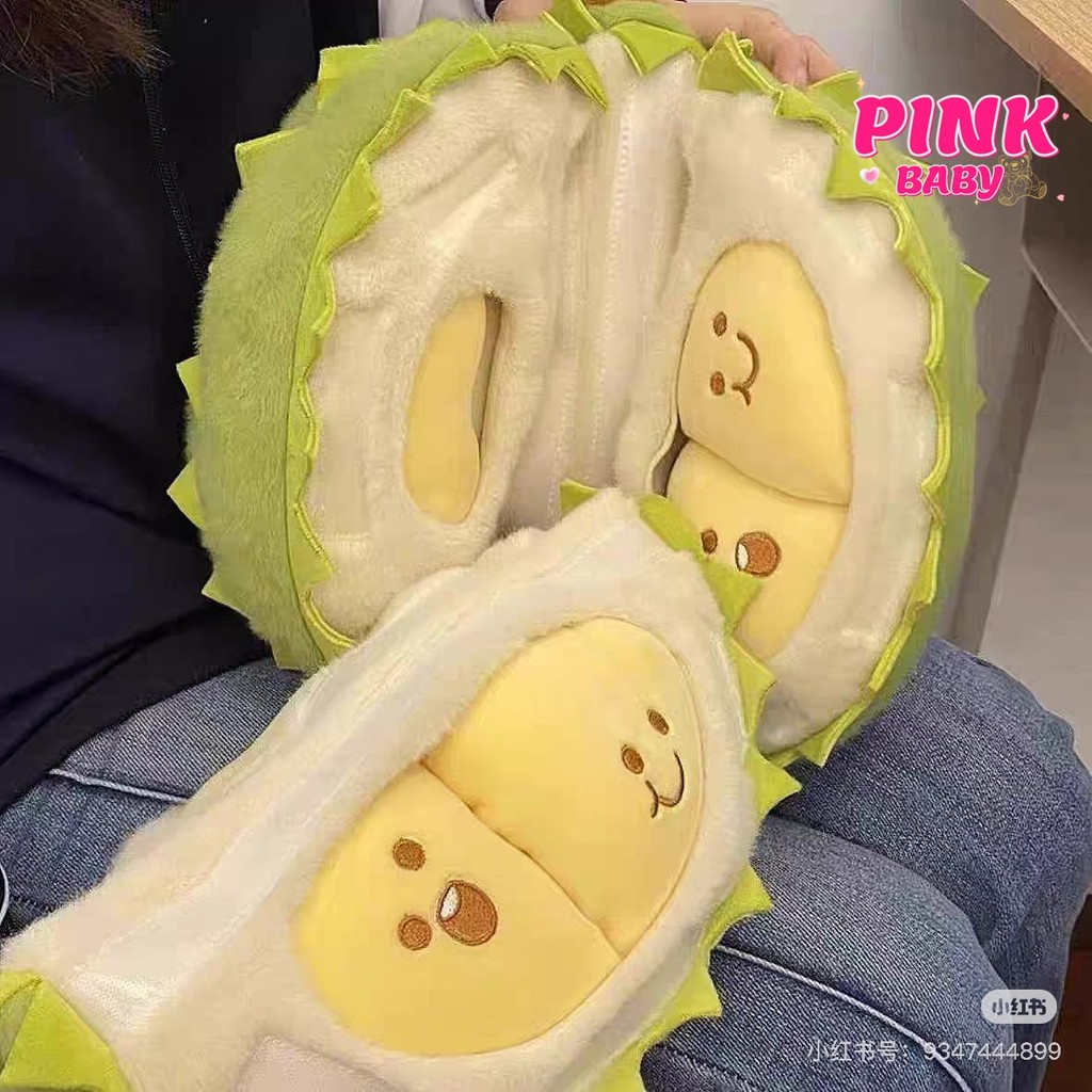 Durian Plush Doll Simulated Fruit Plushie Toy Soft Detachable Stuffed ...