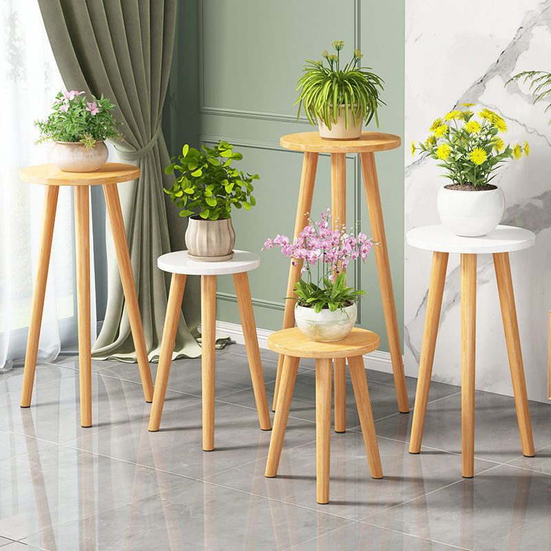 Round Flower Stand Floor Stand Indoor Living Room Balcony Flower Pot ...