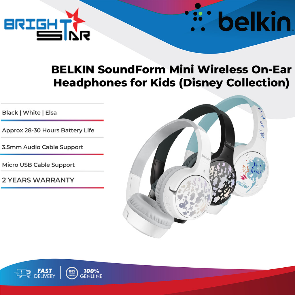 BELKIN SoundForm Mini Wireless On-Ear Headphones for Kids (Disney ...