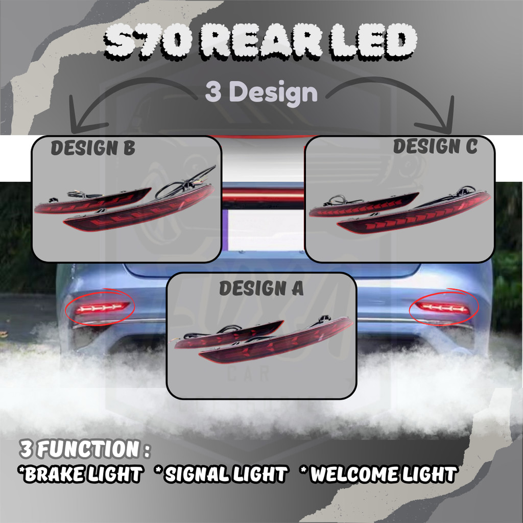 PROTON S70 REAR BUMPER LED REAR REFLECTOR LED BLADE STYLE / BMW STYLE ...