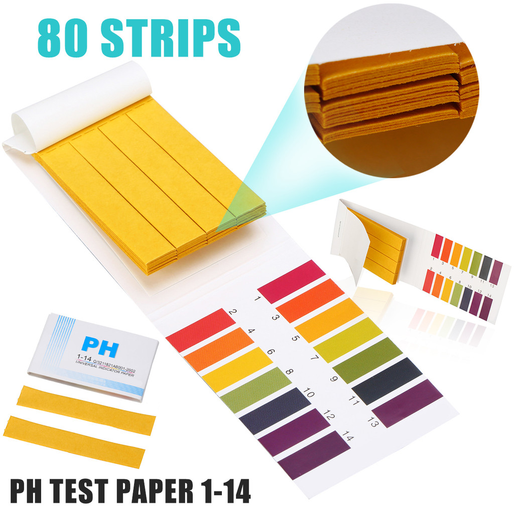New 80 Strips Alkaline Acid Indicator Paper Universal Litmus Test Paper ...