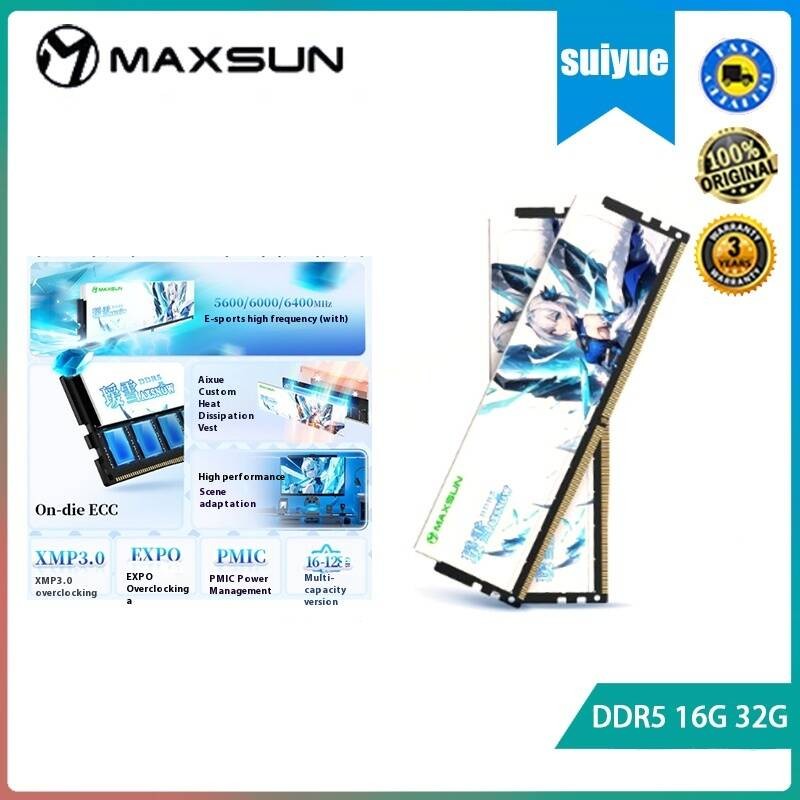 MAXSUN Aixue DDR5 16G 32G memory module computer anime D5 mecha storm ...