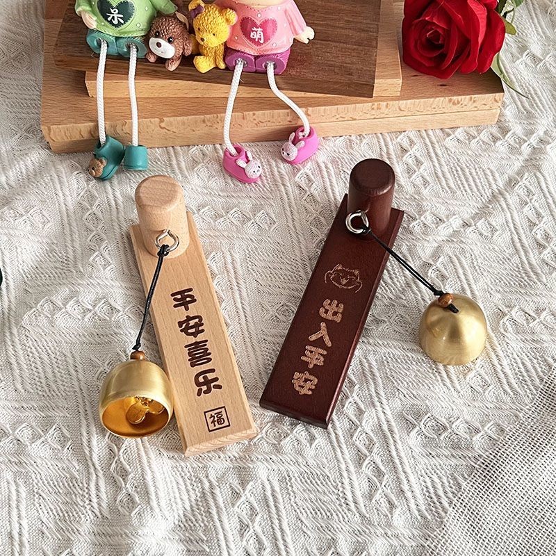 Customized Lettering Dopamine Brass Doorbell Sliding Door Reminder Bell ...