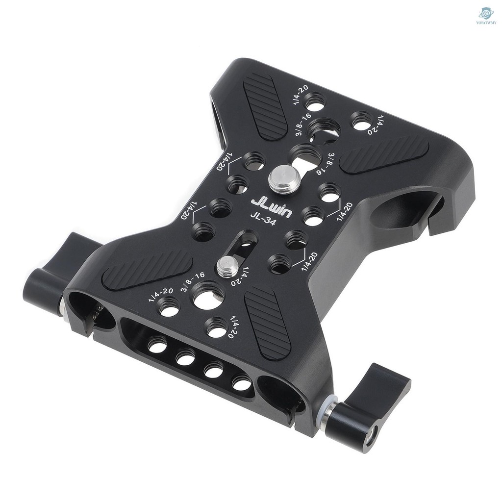 Multipurpose Camera Base Plate Baseplate with 15mm Rod Rail Clamp ...