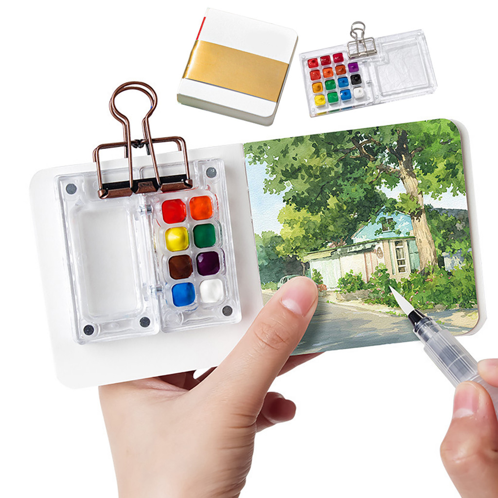 surpriseprice| Pocket Watercolor Palette Compact Watercolor Painting ...