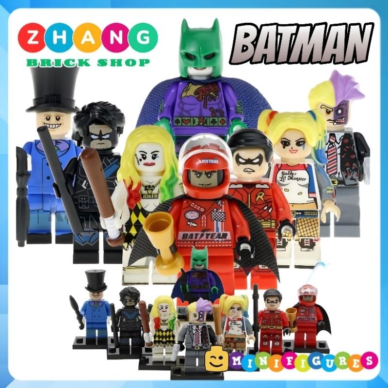 Nightwing Two Face Penguin Harley Quinn Joker Batman Robin Minifigures ...