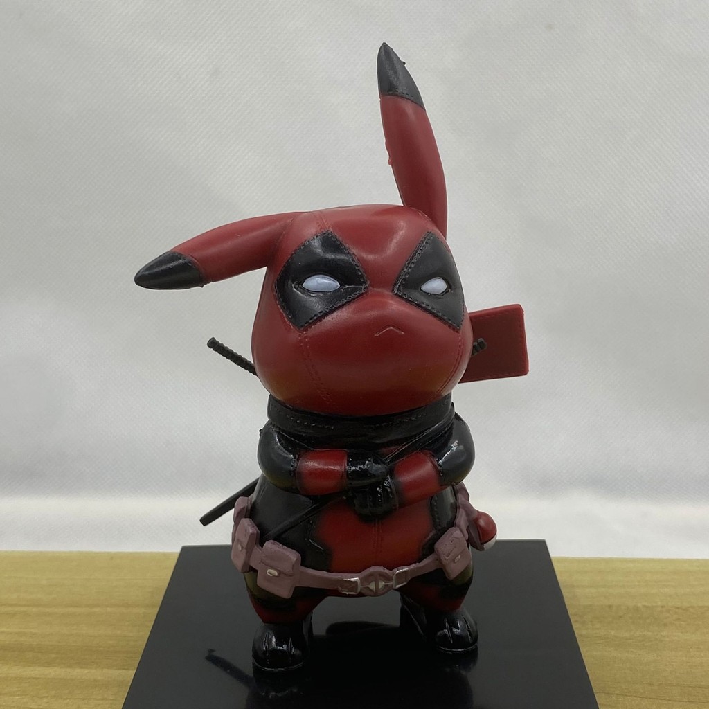 Avengers Deadpool Pikachu Marvel Figure Pokemon COS Q Version Pikachu ...