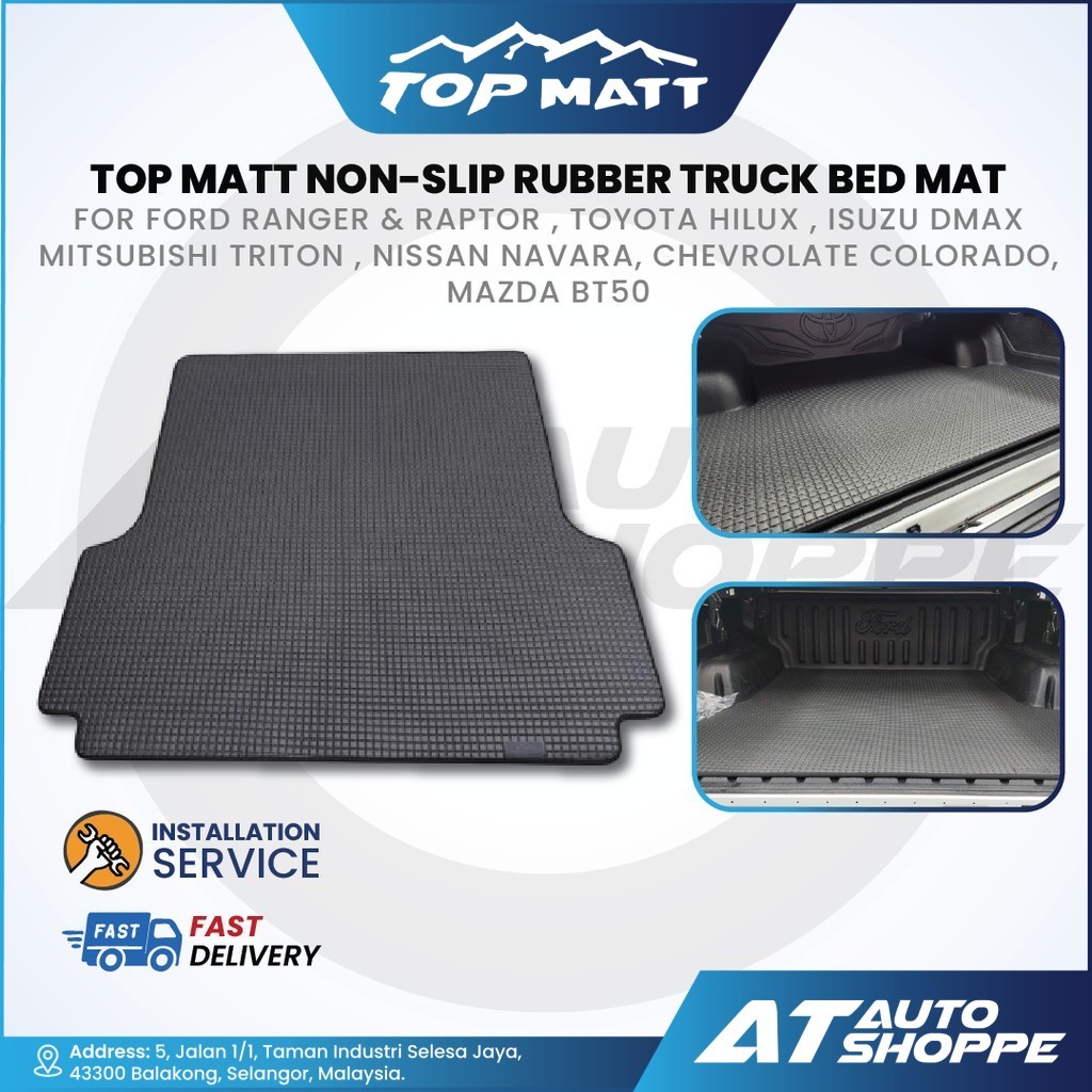 Top Matt Non-Slip Rubber Truck Bed Mat Durable All-Weather Protection ...