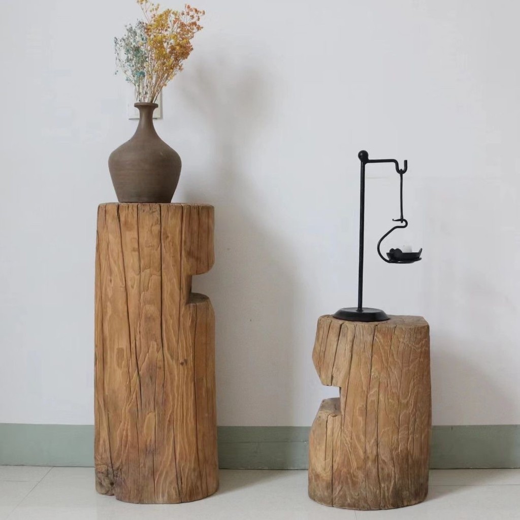 Meja kopi kecil kayu retro Meja sisi sofa rumah betuk segi empat Meja ...