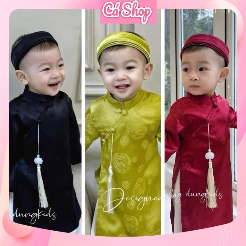 CNY ao dai Set for boys CS675, modern ao dai Set with silk pants, Set of clothes for boys to ...