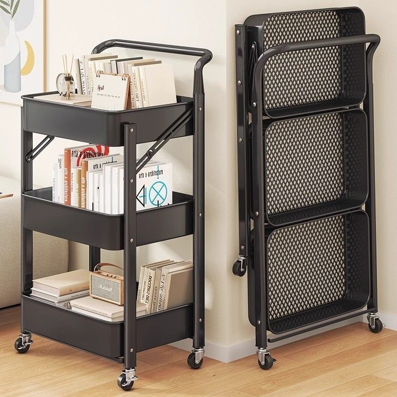 Installation-Free Folding Racks Mobile Cart Living Room Snack Storage ...