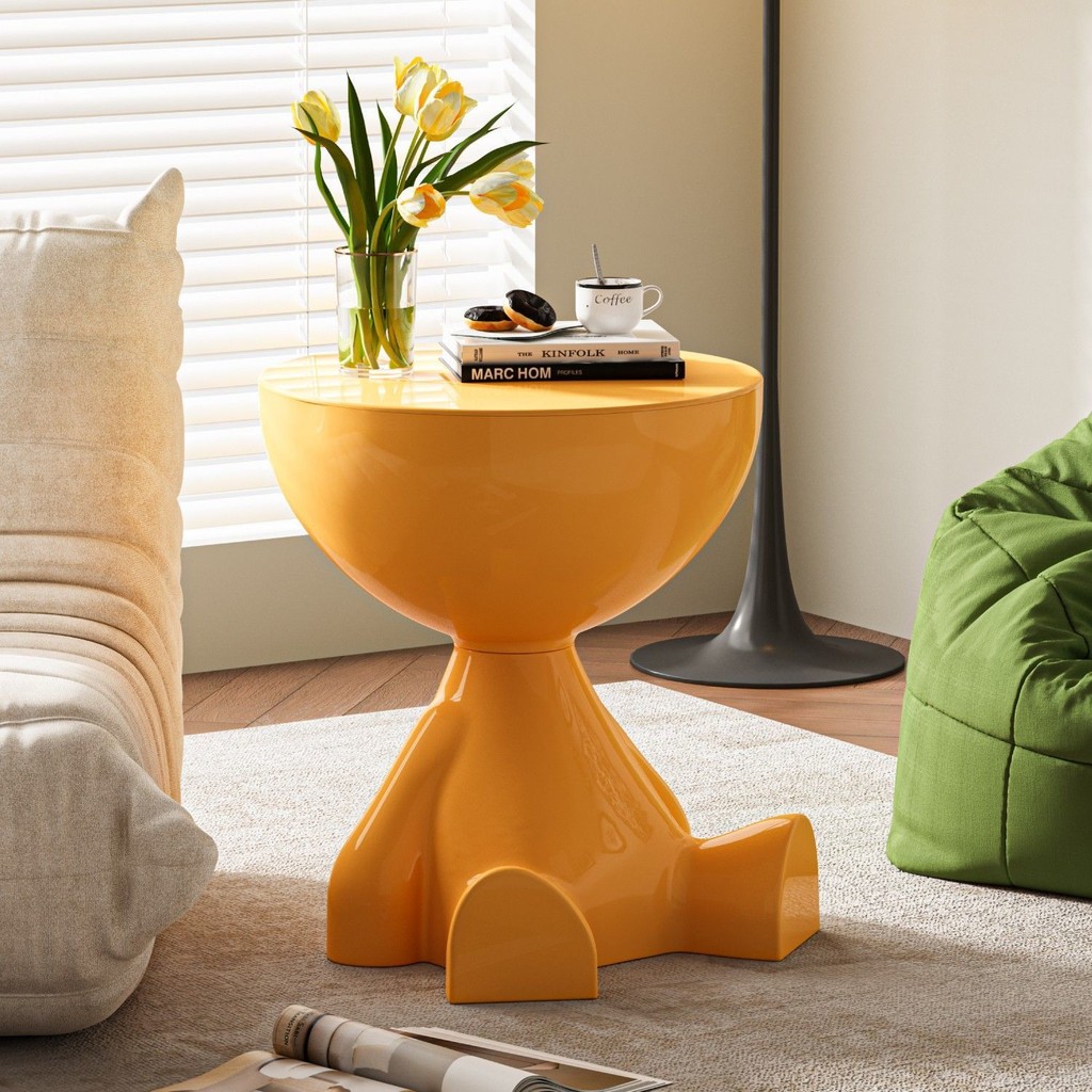 Cream Style Trendy Creative Coffee Table Design Flat Edge Side Table ...