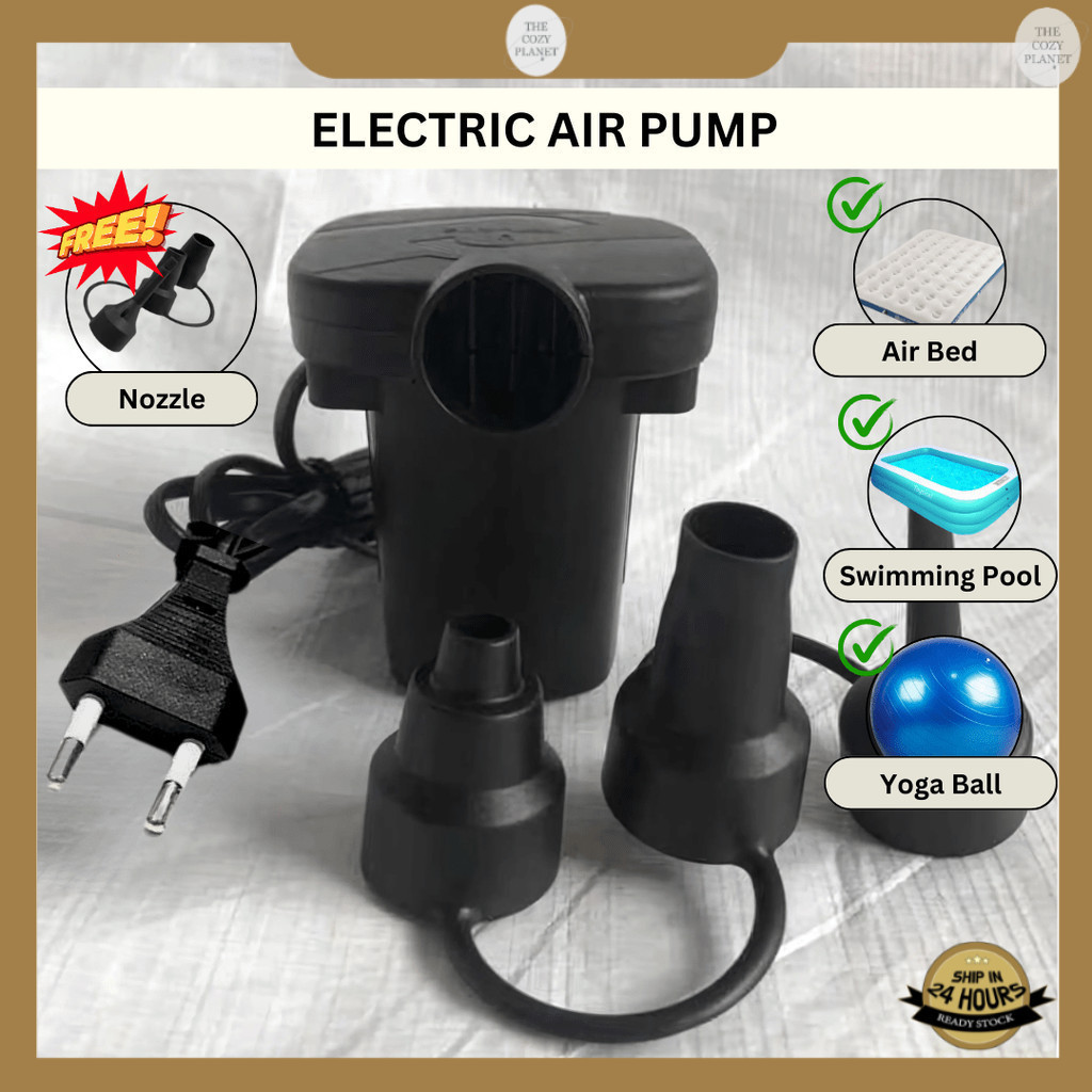2in1 Inflatable Deflatable Electric Air Pump Swimming Pool Bed Kapal ...