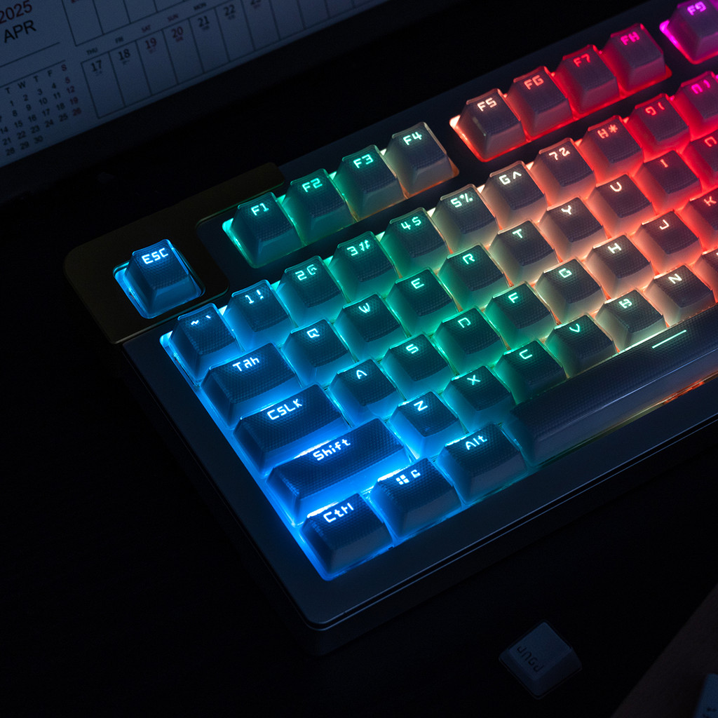 Crystal Jelly Keycaps Shine Through OEM Profile ABS Double shot Backlit ...