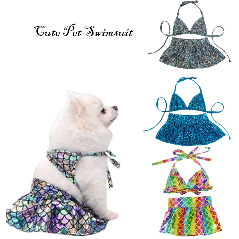 Mermaid Dog Swimwear for Shih Tzu Dog Beach Clothes Puppy Bikini Summer ...