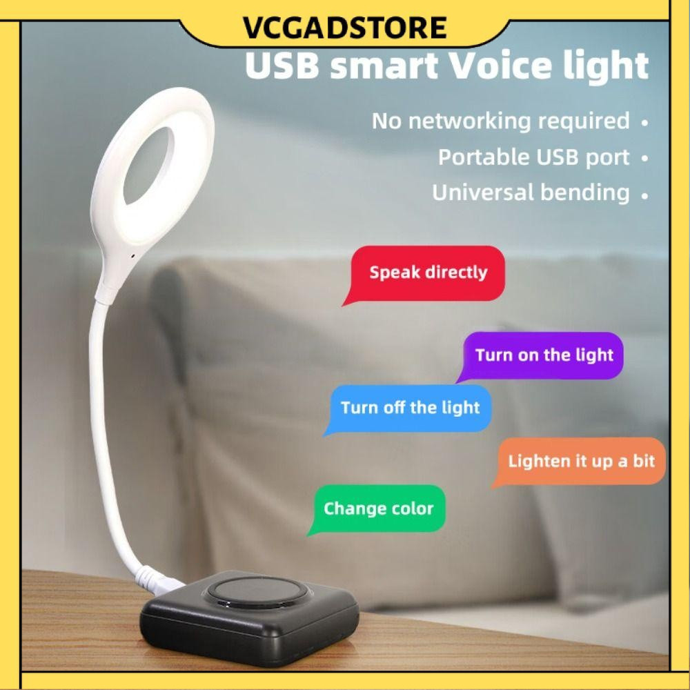 Mini Portable LED Night Light Table Lamp 智能声控灯 Smart Voice Control ...