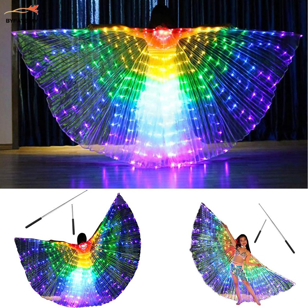LED Isis Wings Belly Dance Wings Colorful Butterfly Wings w/ Telescopic ...