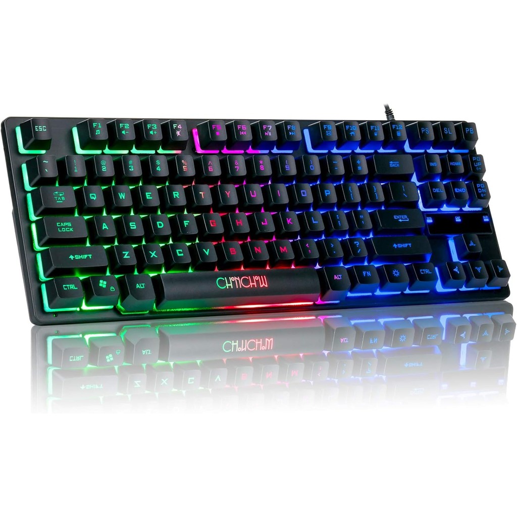 CHONCHOW 87-Key RGB Backlit Compact Gaming Keyboard - USB Wired ...