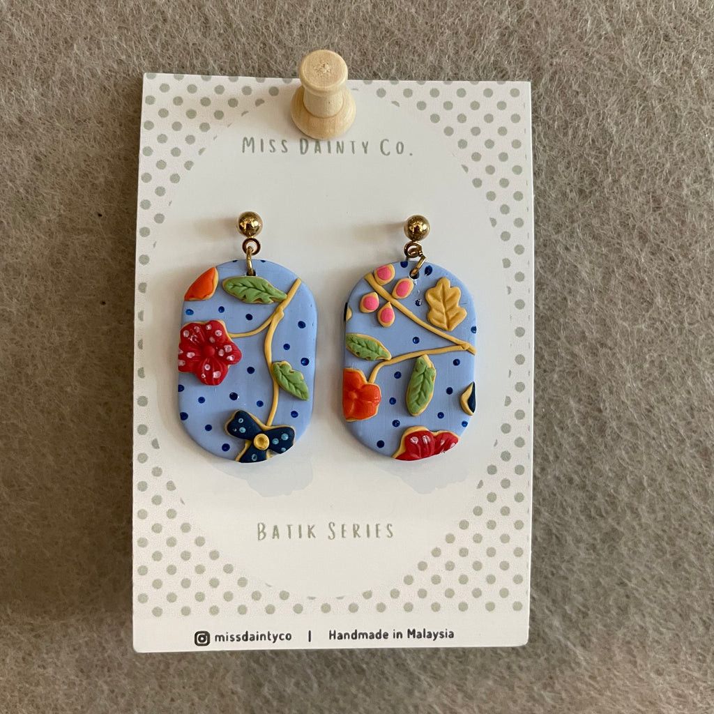 Earrings by Miss Dainty: Batik (Light Purple) | Shopee Malaysia