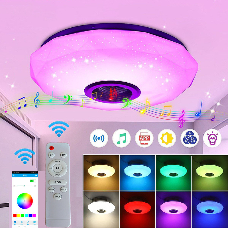 Music Ceiling Light LED Colorful APP Bluetooth Music Ceiling Light RGB ...