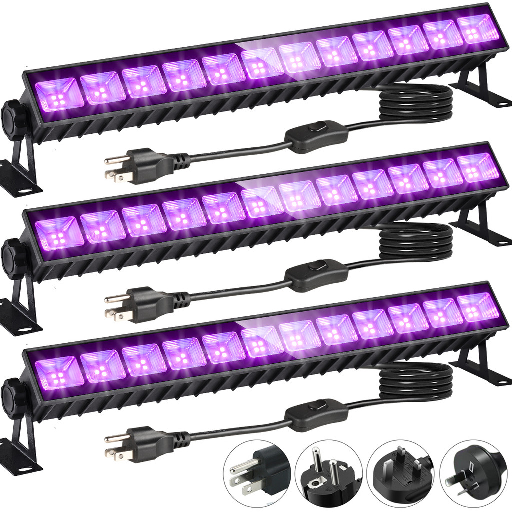40W 3 Pack LED Black Light Bar IP66 Waterproof UV BlackLights Light UP ...