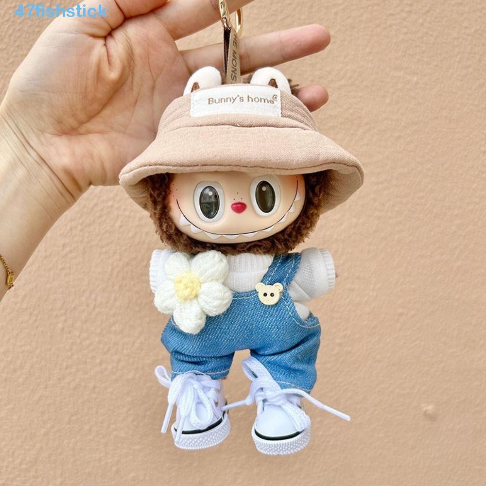 FISHSTICK 17cm Labu Doll Clothes, Suspender Pants Outfit Labubu Cute ...