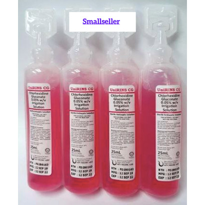Unirins CG Chlorhexidine gluconate 0.05% irrigation solution 25ml x 1's ...