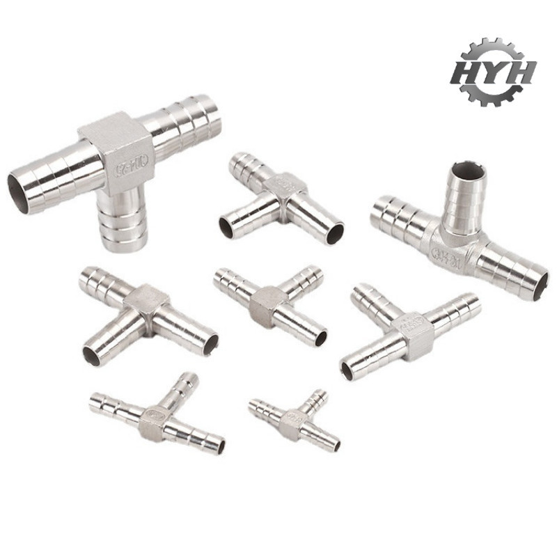 [HYH] 304 Stainless Steel T-Type Pagoda Three-Way Joint Gas Insert Nozzle Leather Insert Hose ...