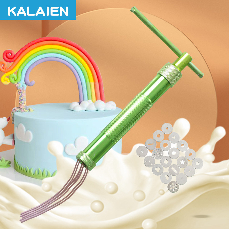 KALAIEN Sugar Paste Extruder with 20 Tips Craft Fondant Decorating ...