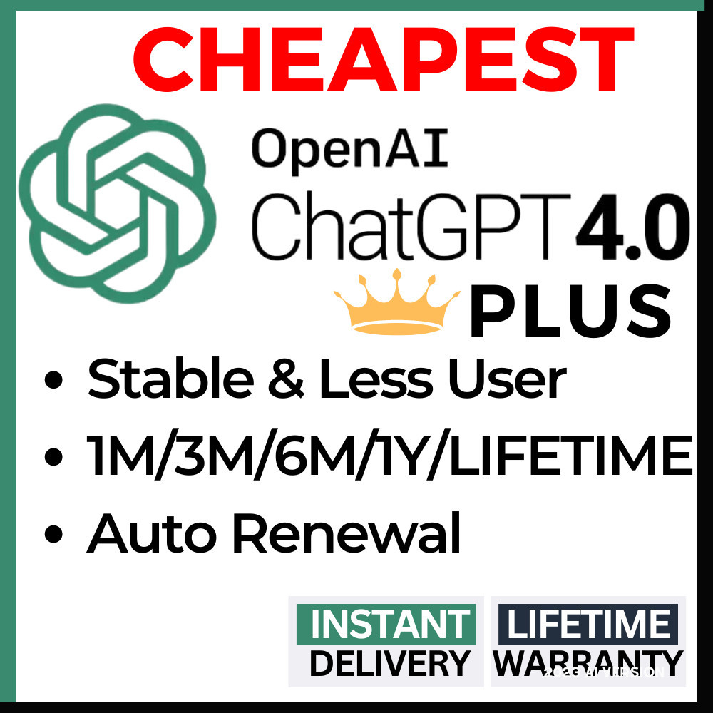 ChatGPT 4 Premium Plus Account | GPT Warranty Provided OpenAI Auto-Renewal (Windows// MacOS ...