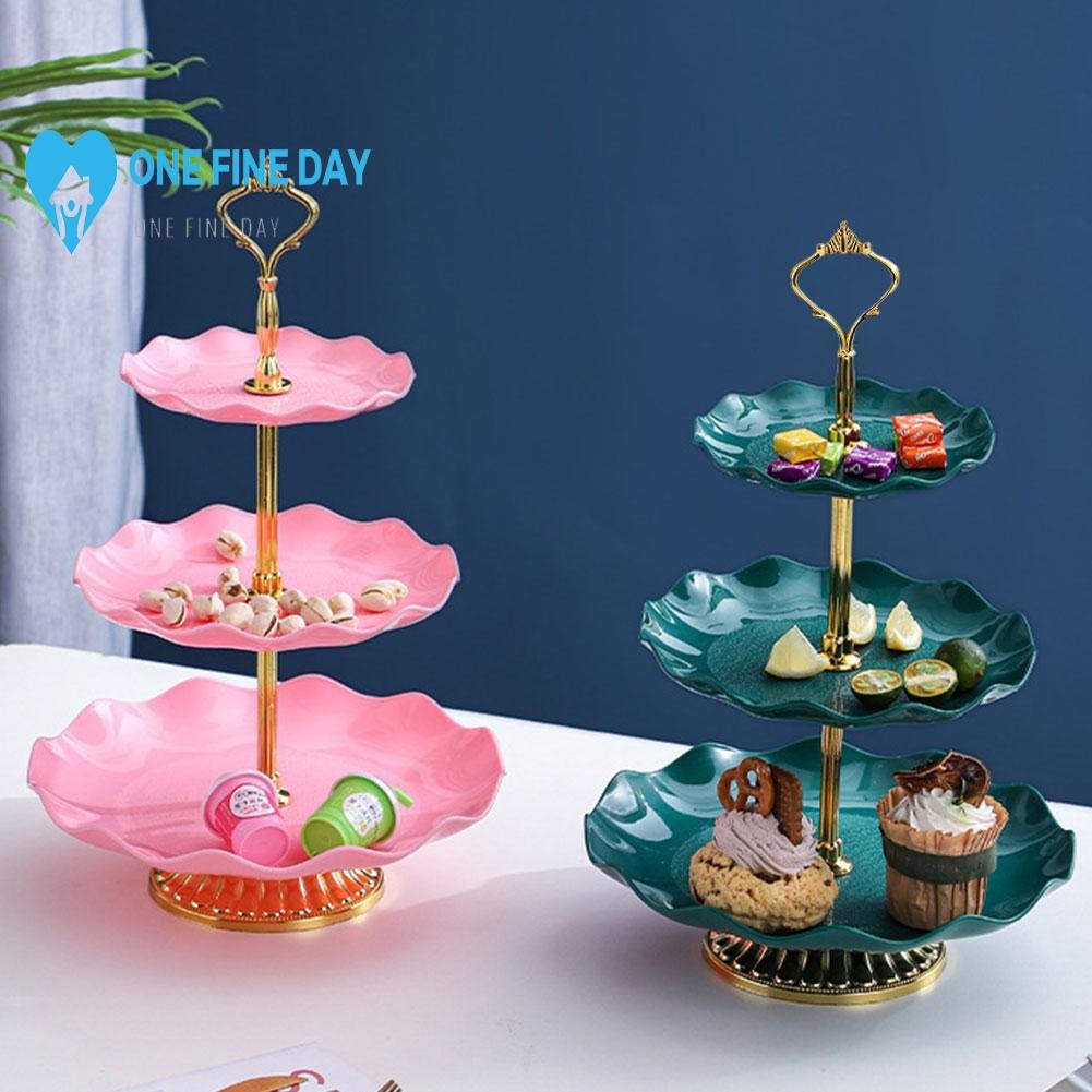 Three Layer Tier Fruit Plate Cake Rack Dessert Display Afternoon Snack ...