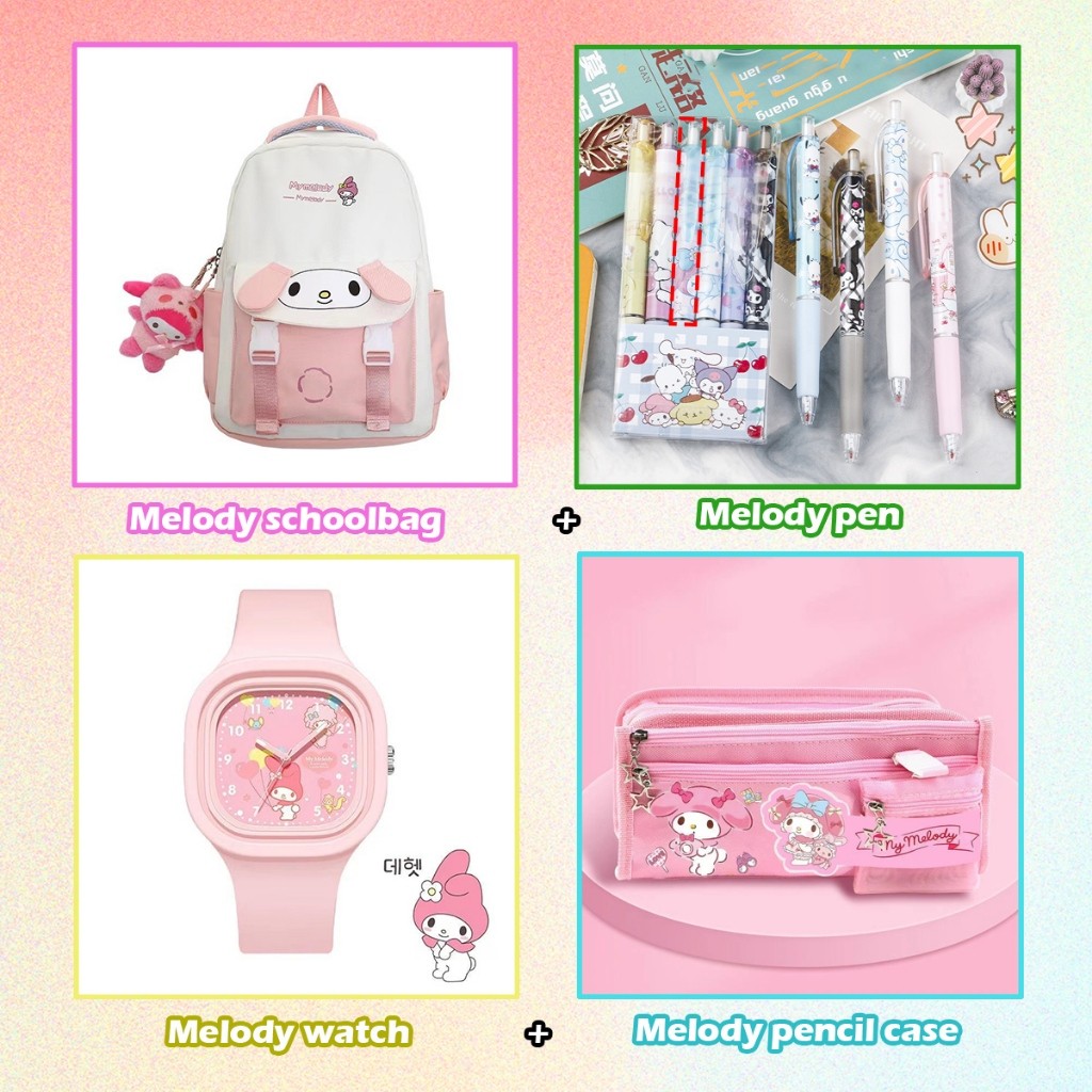 Sanrio Kuromi Backpack neutral pen pencil case watch study set ...