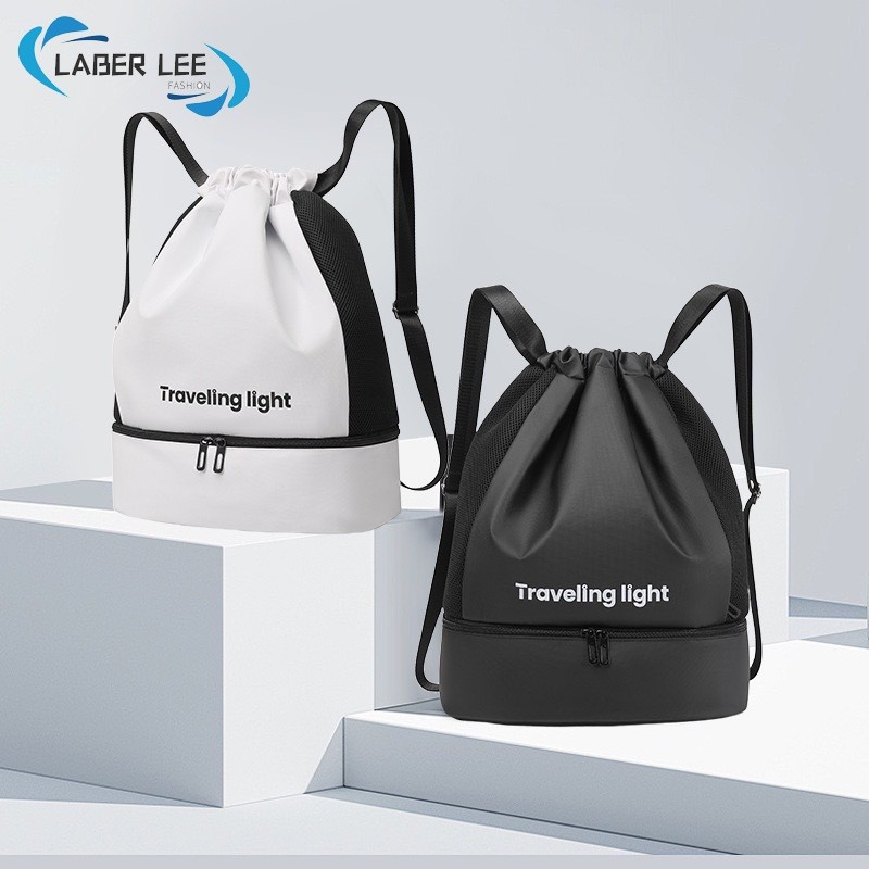 LABER LEE Drawstring Bag Dry Wet Separation Swimming Storage Backpack ...