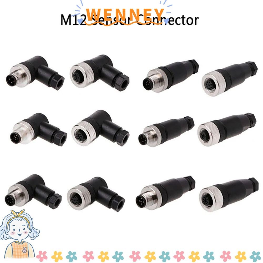 WENNEY M12 Aviation Plug, 4 5 8 Pin Male Female Socket M12 Sensor ...