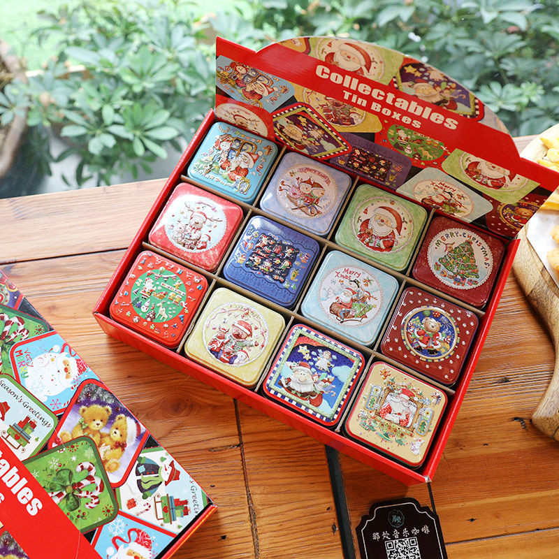 Tinplate Small Square Box Christmas Gift Box Packaging Box Candy Box ...