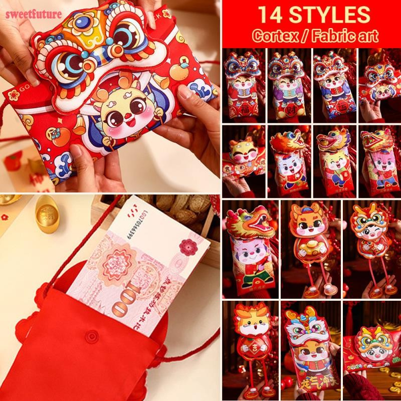 2025 New Year Fabric Angpao Red Envelope Angpau Snake Year Money ...