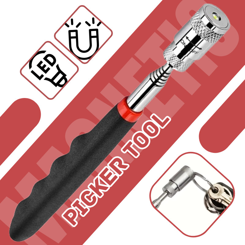 Telescopic Magnetic Picker with LED Light Magnetic Rod Stick Adjustable ...