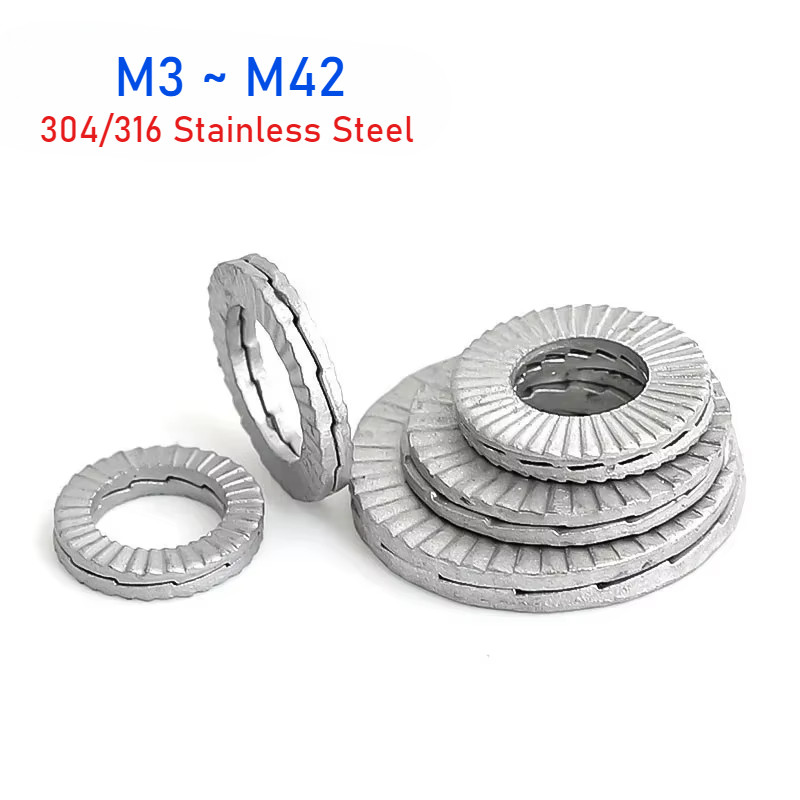 M3 M4 M5 M6 M8~M42 Double Stack Self-Locking Lockwashers 304/316 ...