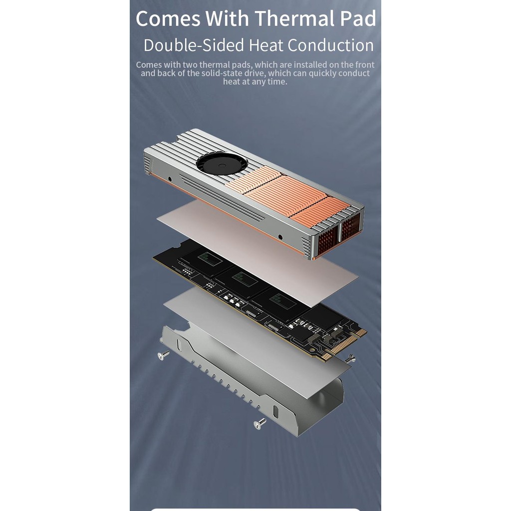 TEUCER M.2-8 2280 SSD Heatsink Copper Aluminum Material M.2 NVME ...