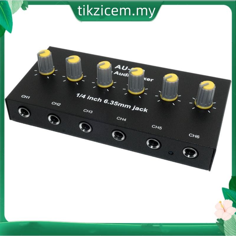6 Channel Audio Mixer Headphone Microphone Mic Amplifier Hub ...