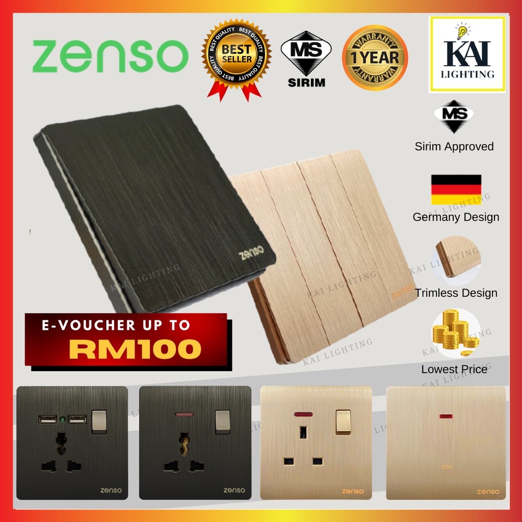 [SIRIM] Zenso Grande Socket and Wall Switch Slim Modern Switches Design ...