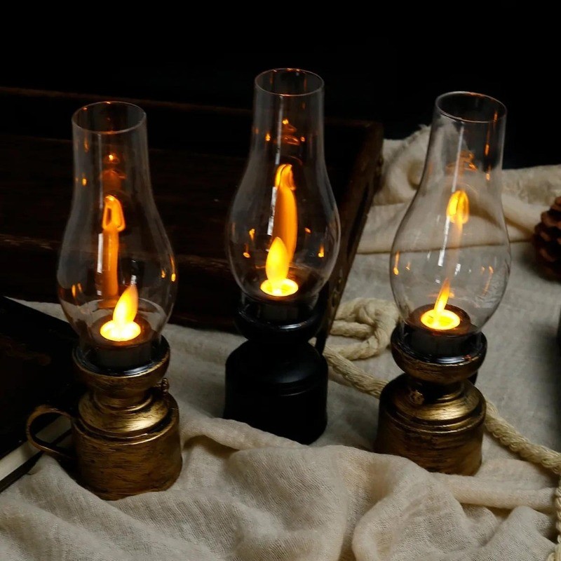 【Ready Stock】LED Retro Kerosene Lamp LED Candle Lamp Oil Lamp Powered ...