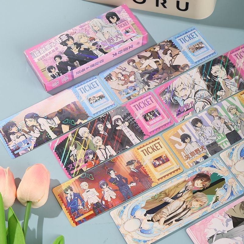 40Pcs/Set Bungo Stray Dogs Laser Ticket Double-Sided HD Bookmark ...