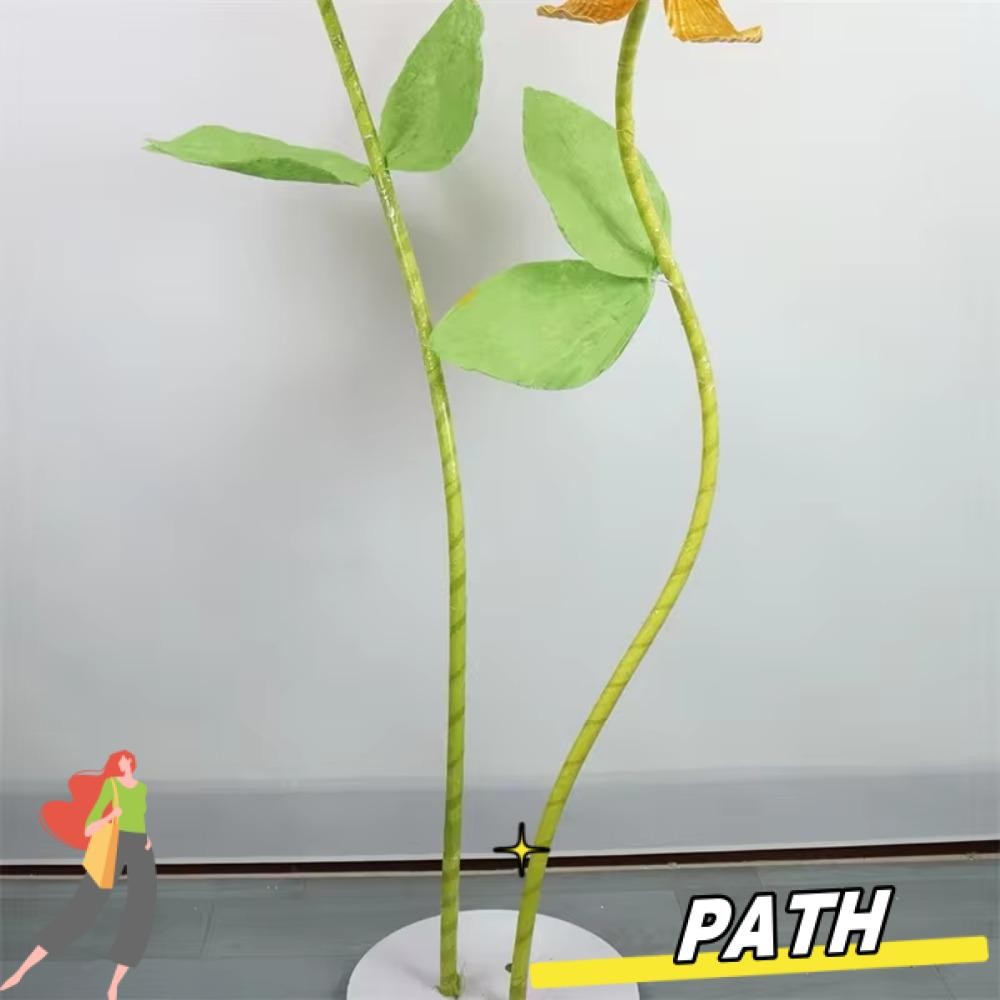 PA-HOME Artificial Flower Stand Pole, Simulation PVC Green Leaves ...