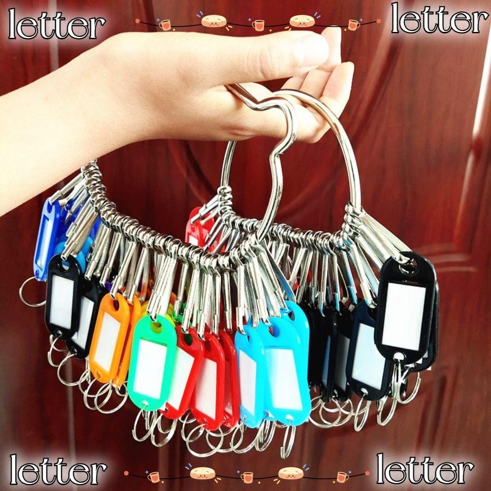 LETTER 16/26/36 Pieces Key Tags, Metal Split Rings Plastic Key Ring, Luggage Name Transparent ...