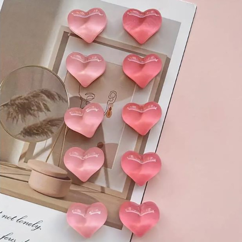 SUM 6pcs Heart Shaped Refrigerator Magnets Set Strong Plastic Water ...