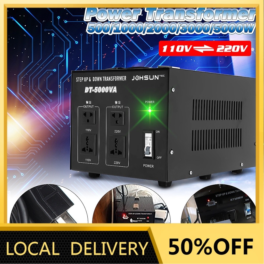 2000W Step Up / Step Down Transformer Heavy Duty Voltage Regulator Converter Power Transformer ...