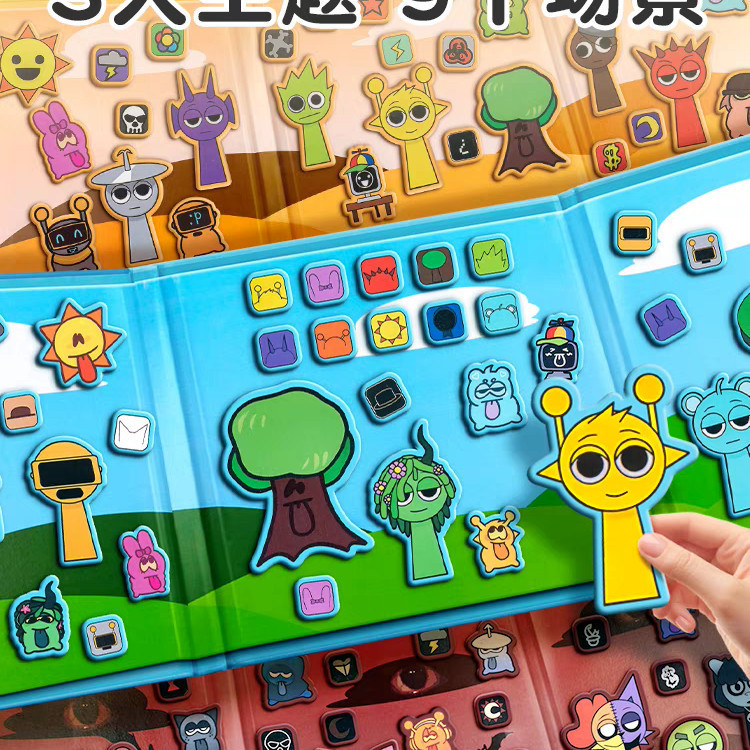 Cartoon Cartoon Style Rhythm Box sprunki Magnetic Quiet Book diy ...